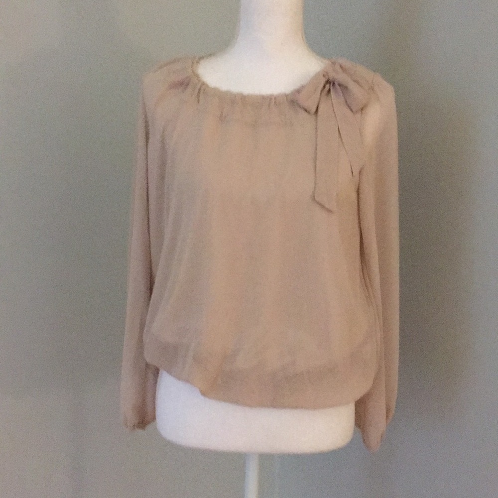 100% Silk Cream Colored Blouse - Gem